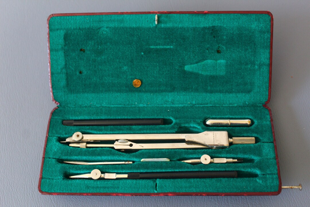 Vintage Kandidat Drafting Precision Drawing Set, Engineering, Compass ...