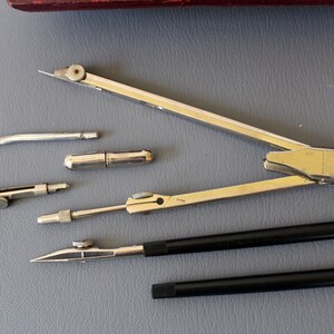 Vintage Kandidat Drafting Precision Drawing Set, Engineering, Compass ...