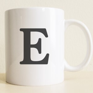 Large Initial Coffee Mug letter Only Monogram Coffee Mug Customizable ...