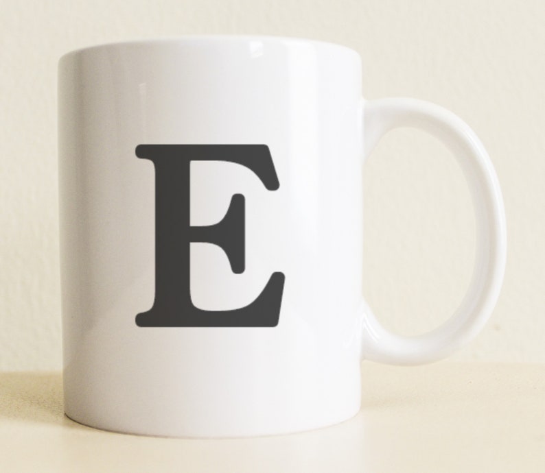 Large Initial Coffee Mug letter Only Monogram Coffee Mug - Etsy