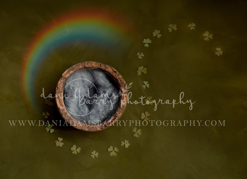 St Patrick's Day Newborn Digital Backdrop: Clover Rainbow (instant ...