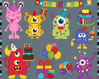 Monsters Clip Art | Etsy