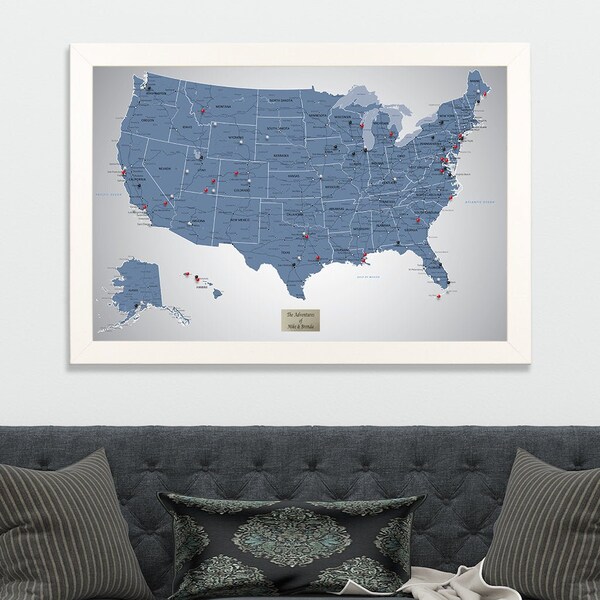 Framed Map - Etsy