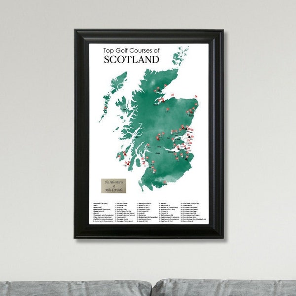 Golf Map of Scotland - Etsy