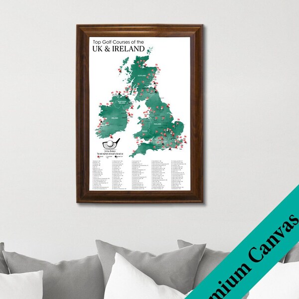 Map of Ireland Golf Courses - Etsy