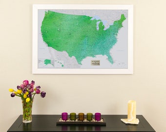 Personalized Classic World Push Pin Travel Map with Pins and | Etsy