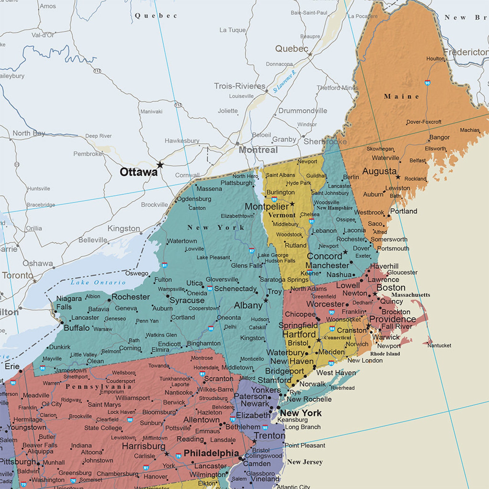 CANVAS Personalized Tan Oceans USA Travel Map Map for | Etsy