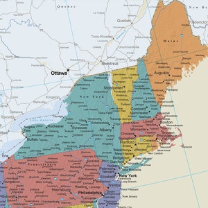 CANVAS Personalized Tan Oceans USA Travel Map Map for | Etsy