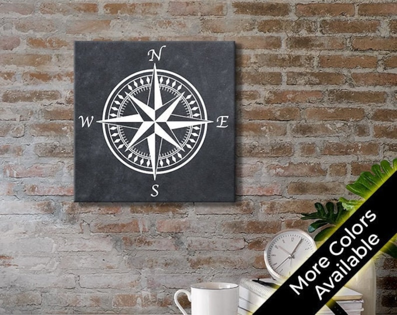Compass Rose Wall Art 10 X 10 Stretched Canvas - Etsy