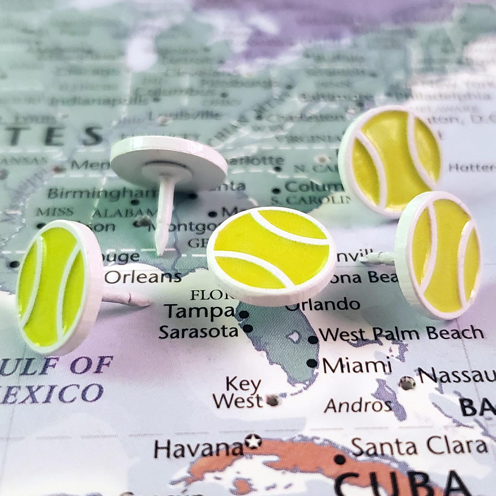 Tennis Ball Push Pins - Set of 10 or 32 - Etsy
