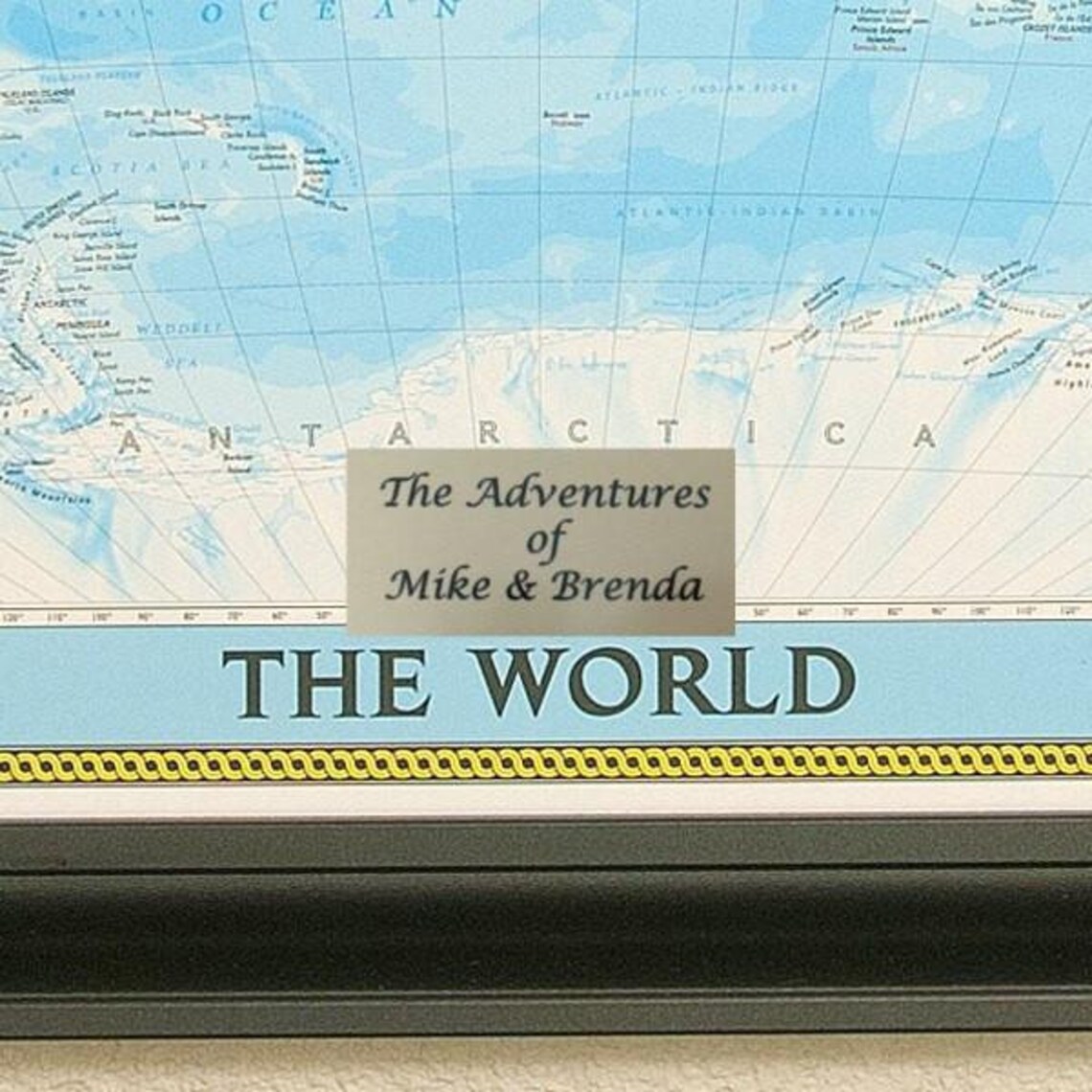 Personalized Classic World Push Pin Travel Map with Pins and | Etsy