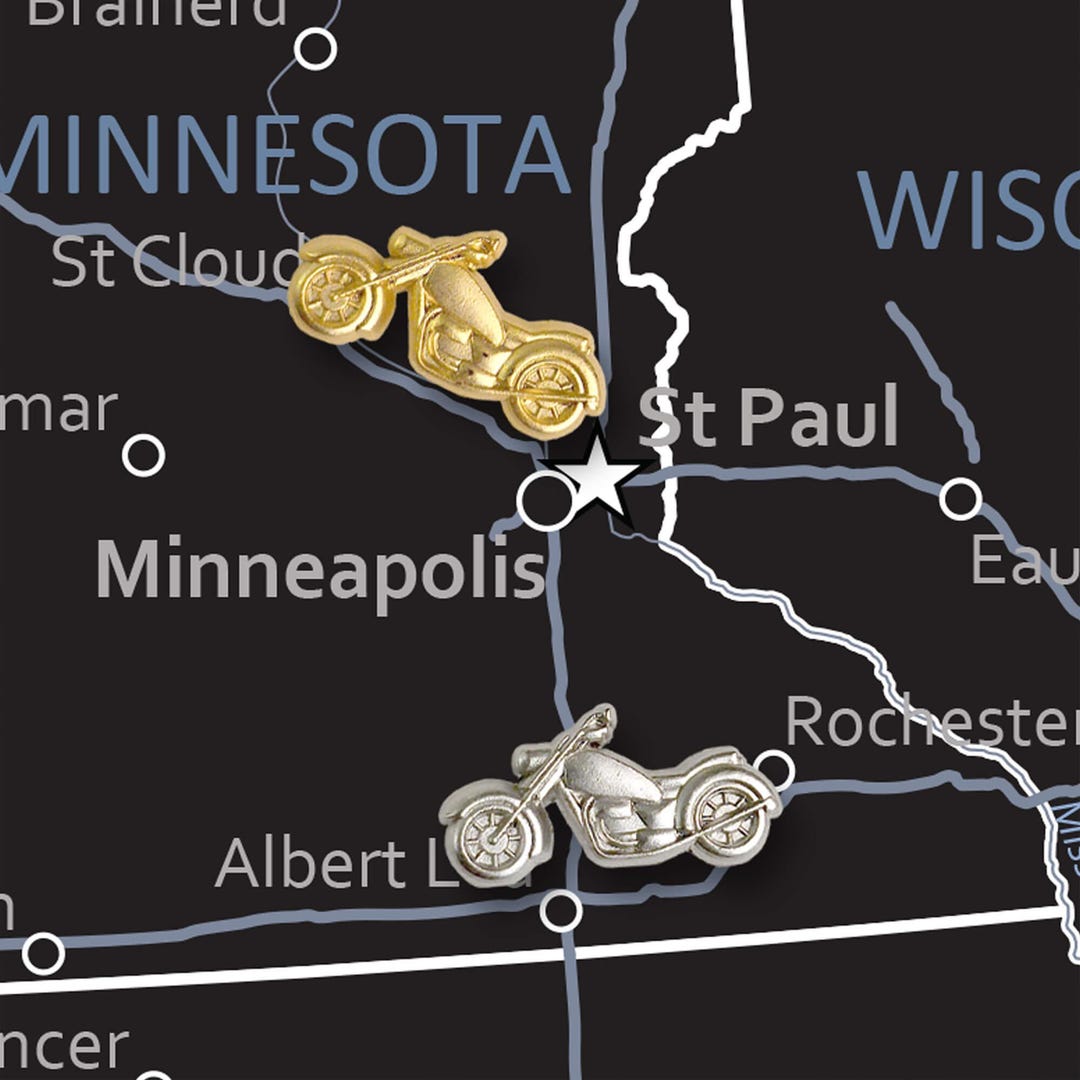 Motorcycle Push Pins - Silver & Gold Metal Motorcycle Pins - Etsy