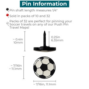 Soccer Balls - Novelty Pins - Custom Soccer Ball Pins - Thumb Tacks ...
