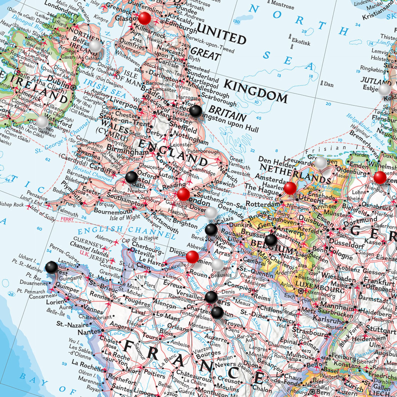 Personalized Classic Europe Push Pin Travel Map -27" H X 33.75" W ...