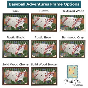Personalized Baseball Adventures Travel Map - Baseball Stadium Map ...