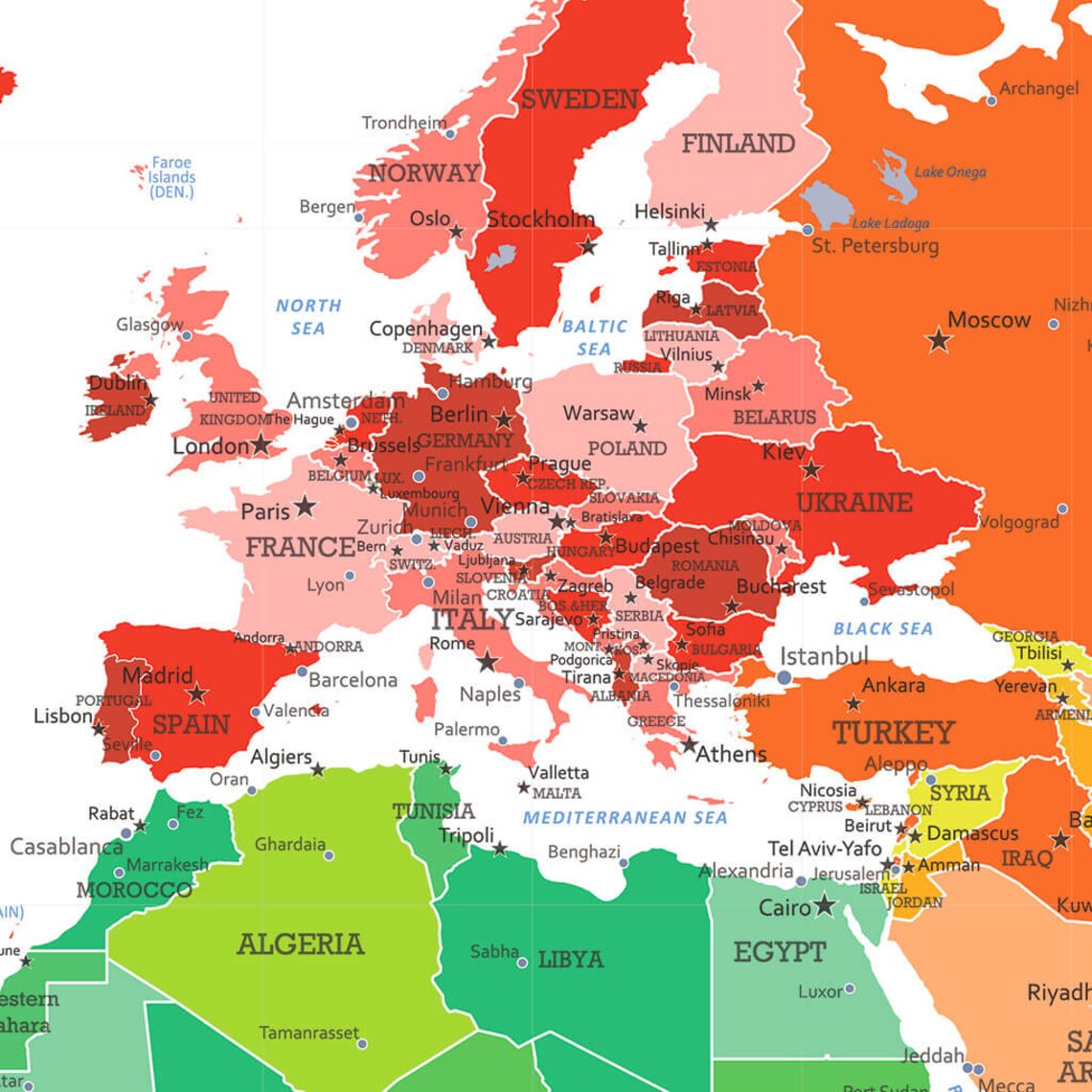 GALLERY WRAPPED Personalized Canvas Map Colorful World Map | Etsy