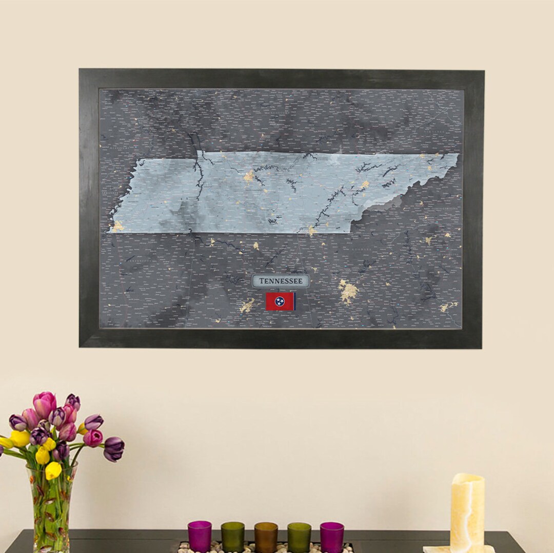 Slate Tennessee State Travel Map - Customizable Map of Tennessee - TN ...