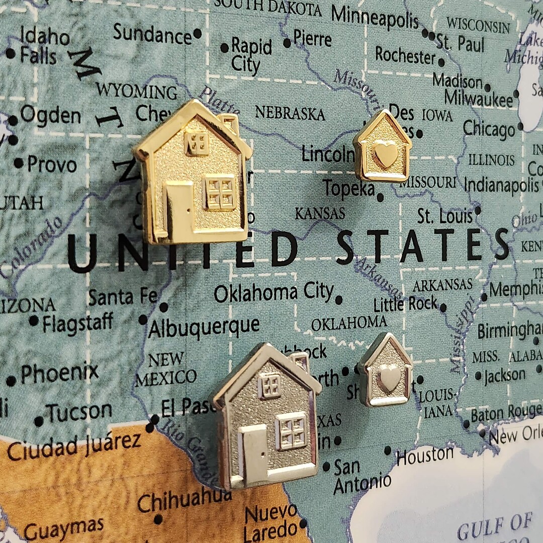 Metal House Shaped Pins Metal Pins Cast Metal House Pins Pinpoint Home ...