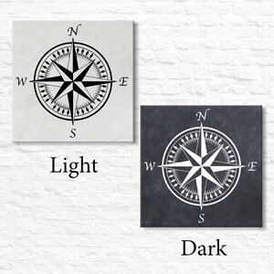 Compass Rose Wall Art - 10" X 10" - Stretched Canvas Travel Art ...