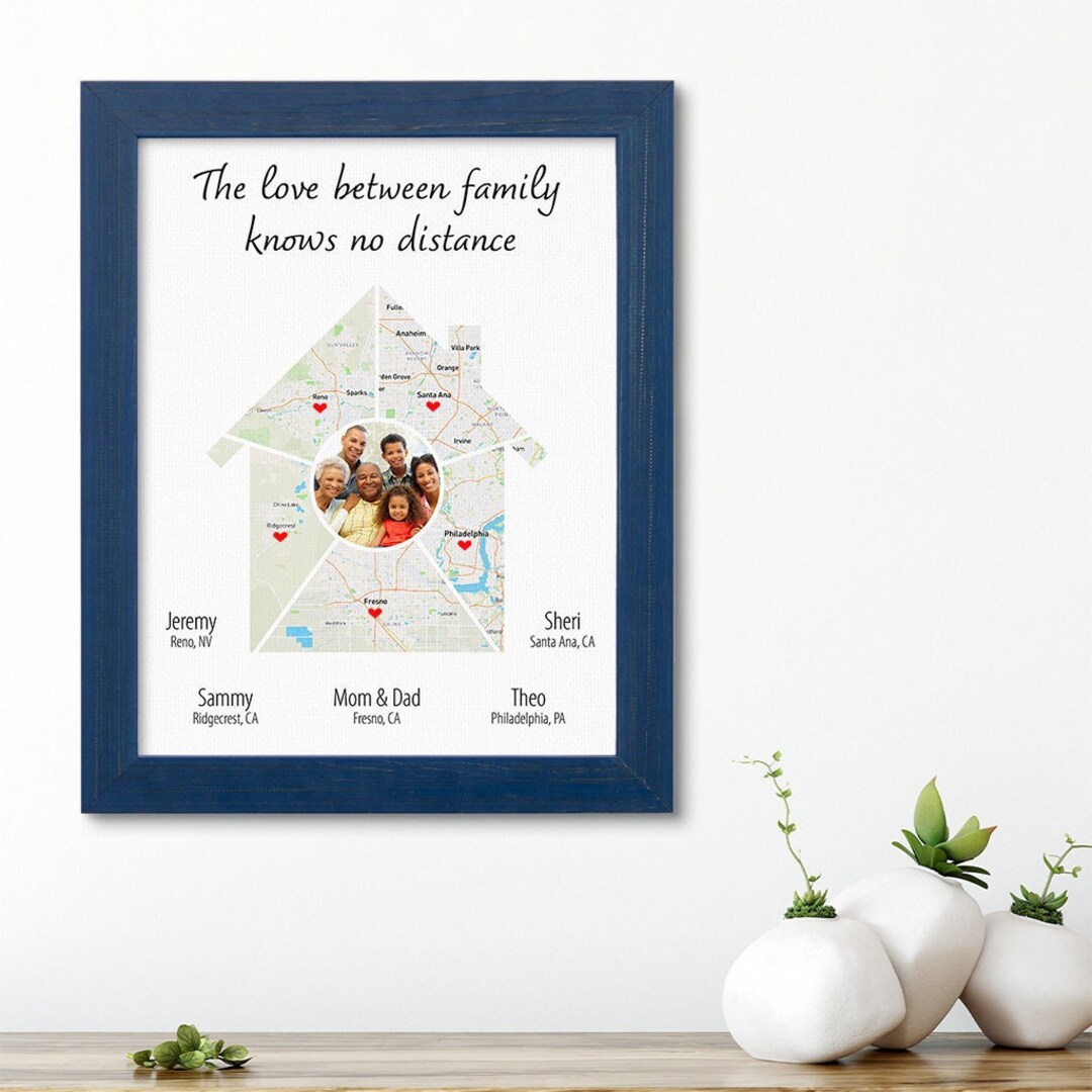 Family Photo House Map Art - Option 4 - Your Photo Printed on Canvas ...