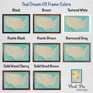 Personalized Teal Dream United States Push Pin Travel Map - USA Travel ...