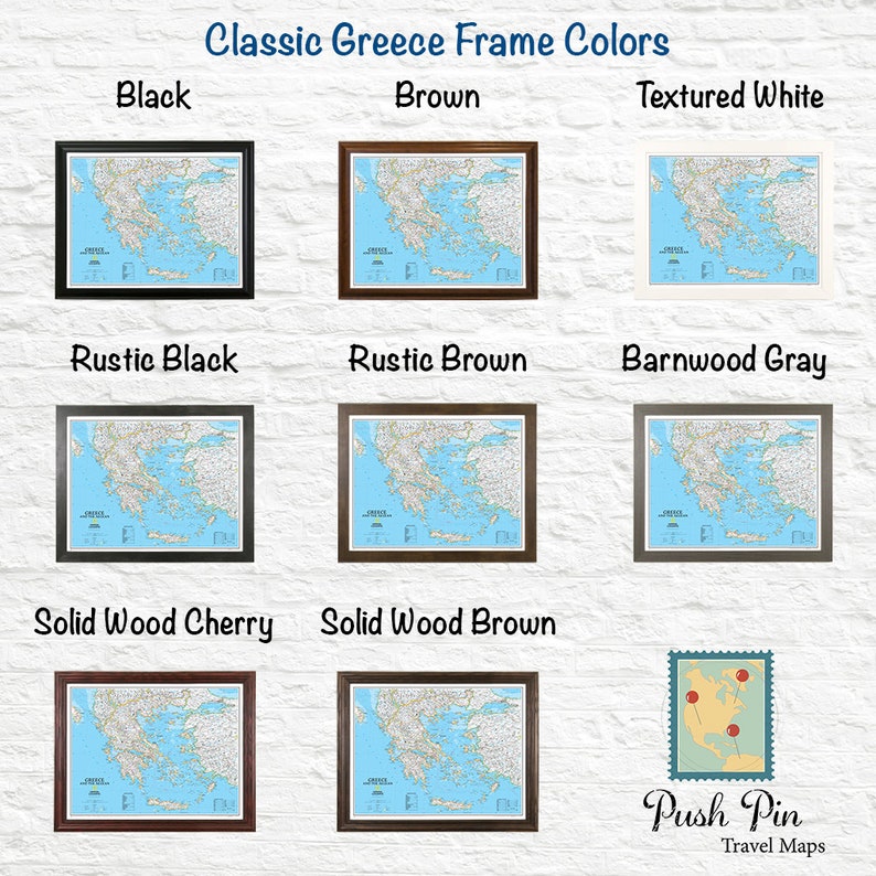 Personalized Classic Greece Push Pin Travel Map - 27"x33.75" - Greece ...