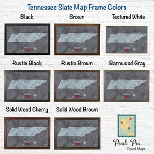 Slate Tennessee State Travel Map - Customizable Map of Tennessee - TN ...