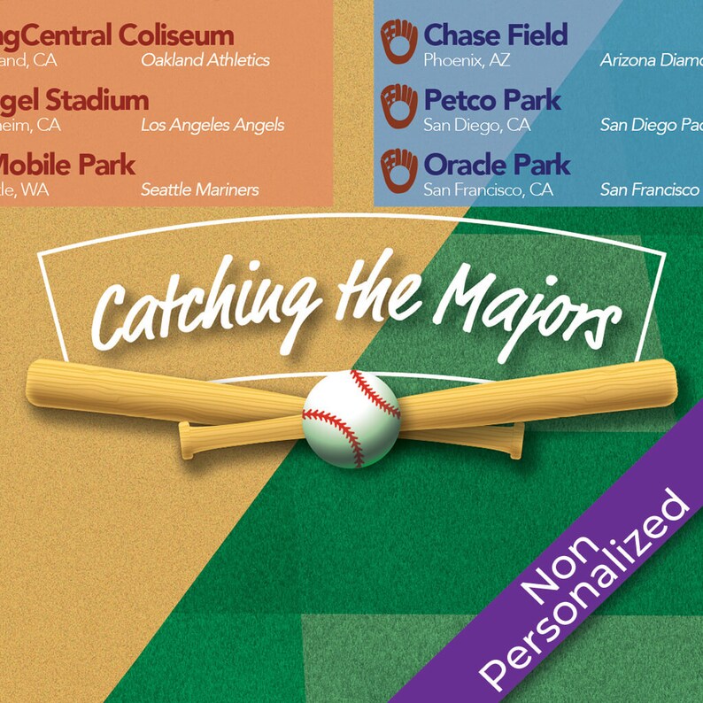 Baseball Ballparks Bucket List Tracker Free Personalization | Etsy