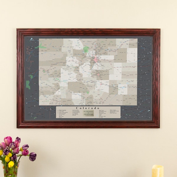 Colorado Map Push Pin Map - Etsy
