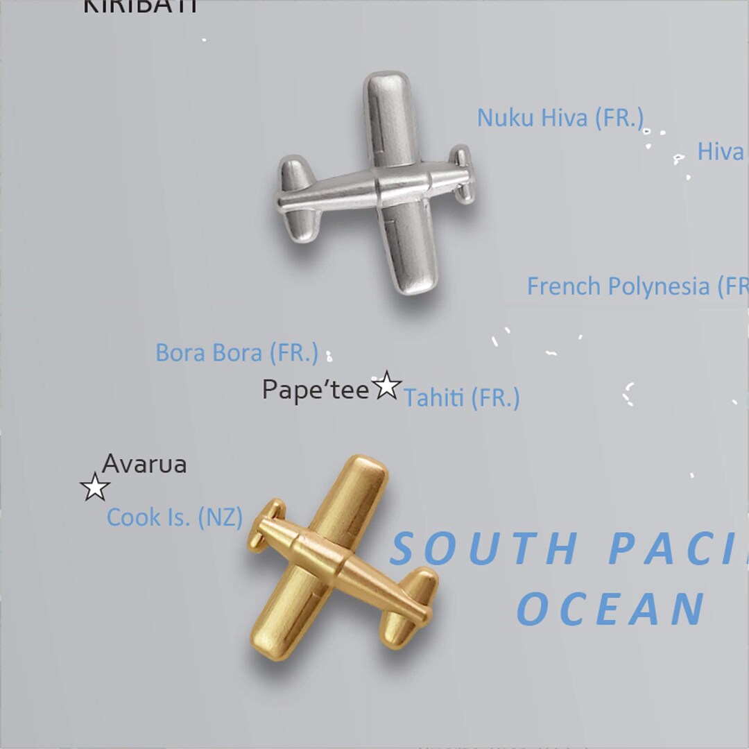 Propeller Airplane Push Pins - Silver & Gold Metal Airplane Pins - Etsy