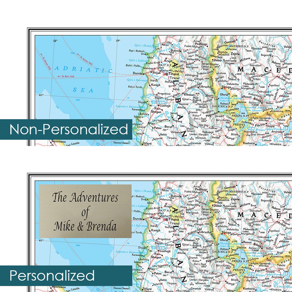 Personalized Classic Greece Push Pin Travel Map - 27"x33.75" - Greece ...