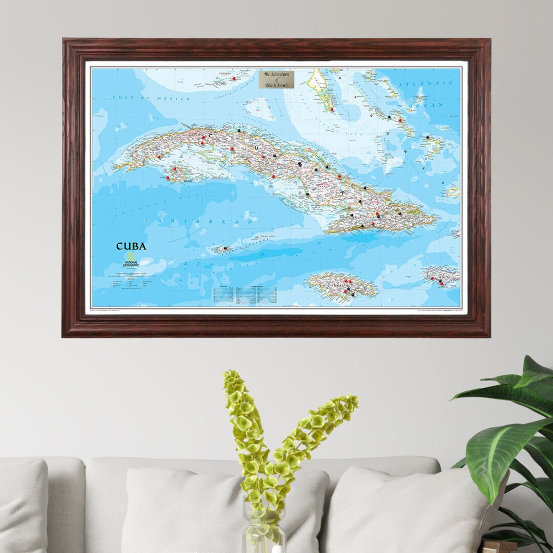 Personalized Classic Cuba Push Pin Travel Map - 27.5"x39.5" - Cuba ...