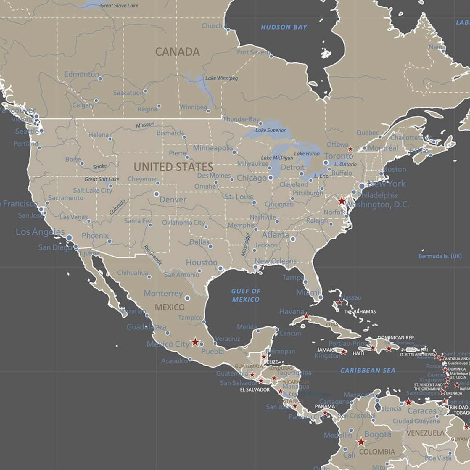 Large 3 Panel Personalized Canvas Map Earth Toned World Map | Etsy