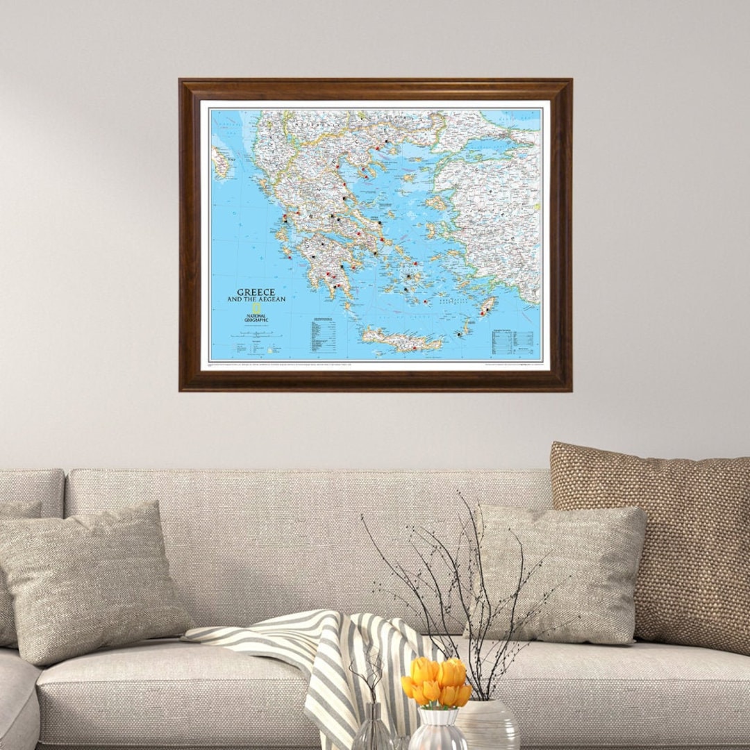 Personalized Classic Greece Push Pin Travel Map - 27"x33.75" - Greece ...
