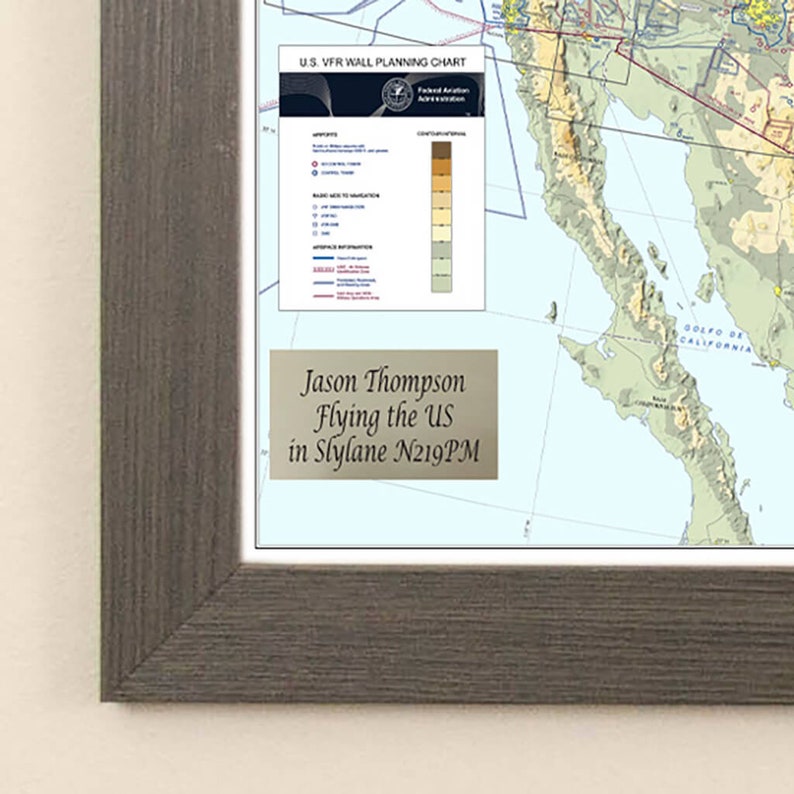 Personalized Pilot's USA VFR Map Aviator's Map - Etsy