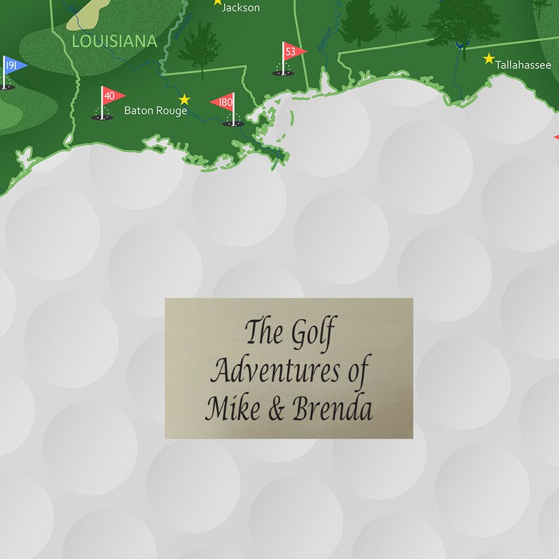 Personalized Golf Courses Tracking Map Map of Top 200 Golf - Etsy