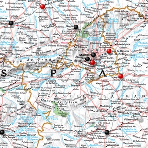 Personalized Classic Spain and Portugal Push Pin Travel Map - 25.5"x36 ...