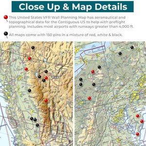 Personalized Pilot's USA VFR Map - Aviator's Map to Chart Your Flights ...