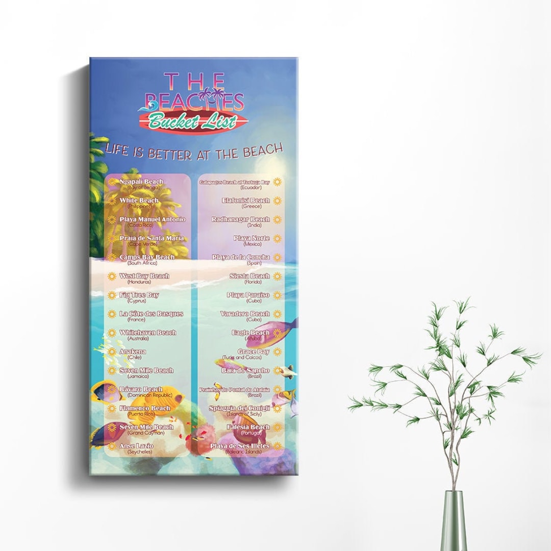 The Beaches Bucket List Tracker - Free Personalization! - Pin Your ...