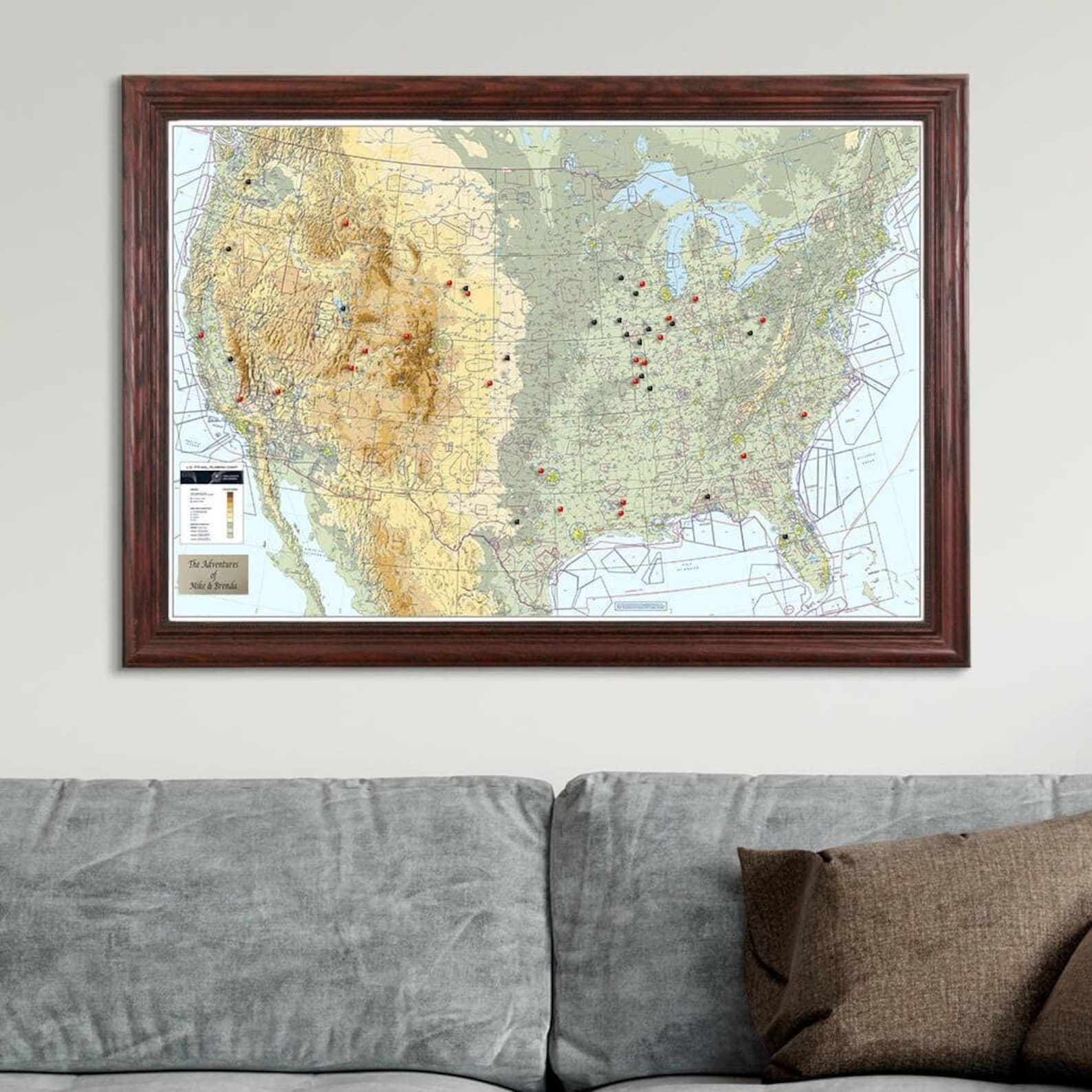 Personalized Pilot's USA VFR Map Aviator's Map Chart Your Flights Pilot ...