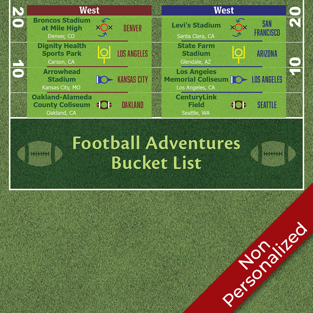 Football Stadiums Bucket List Tracker - Free Personalization! - Pin ...