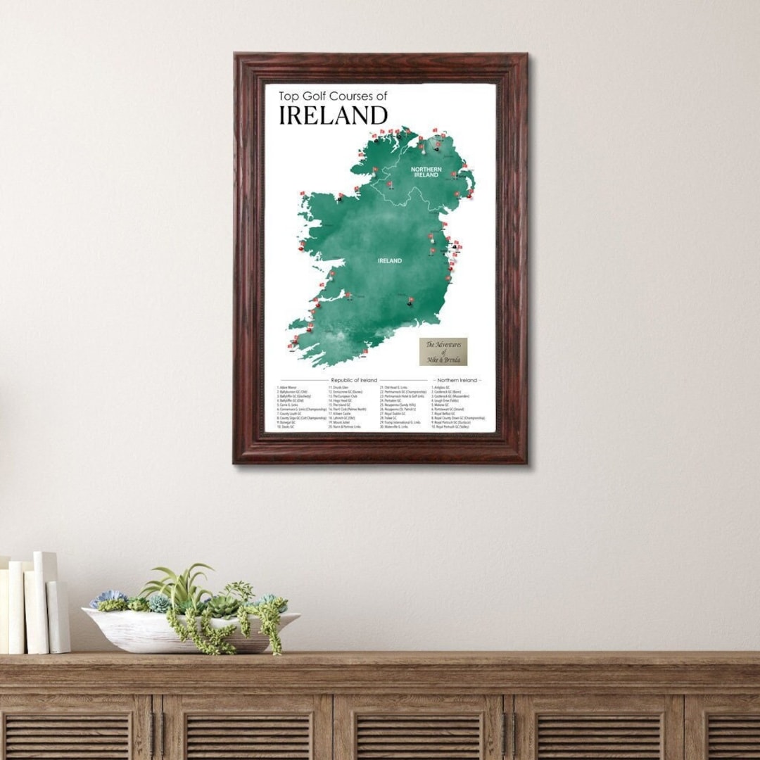 Personalized Golf Courses Map of Ireland and Northern Ireland - Top ...