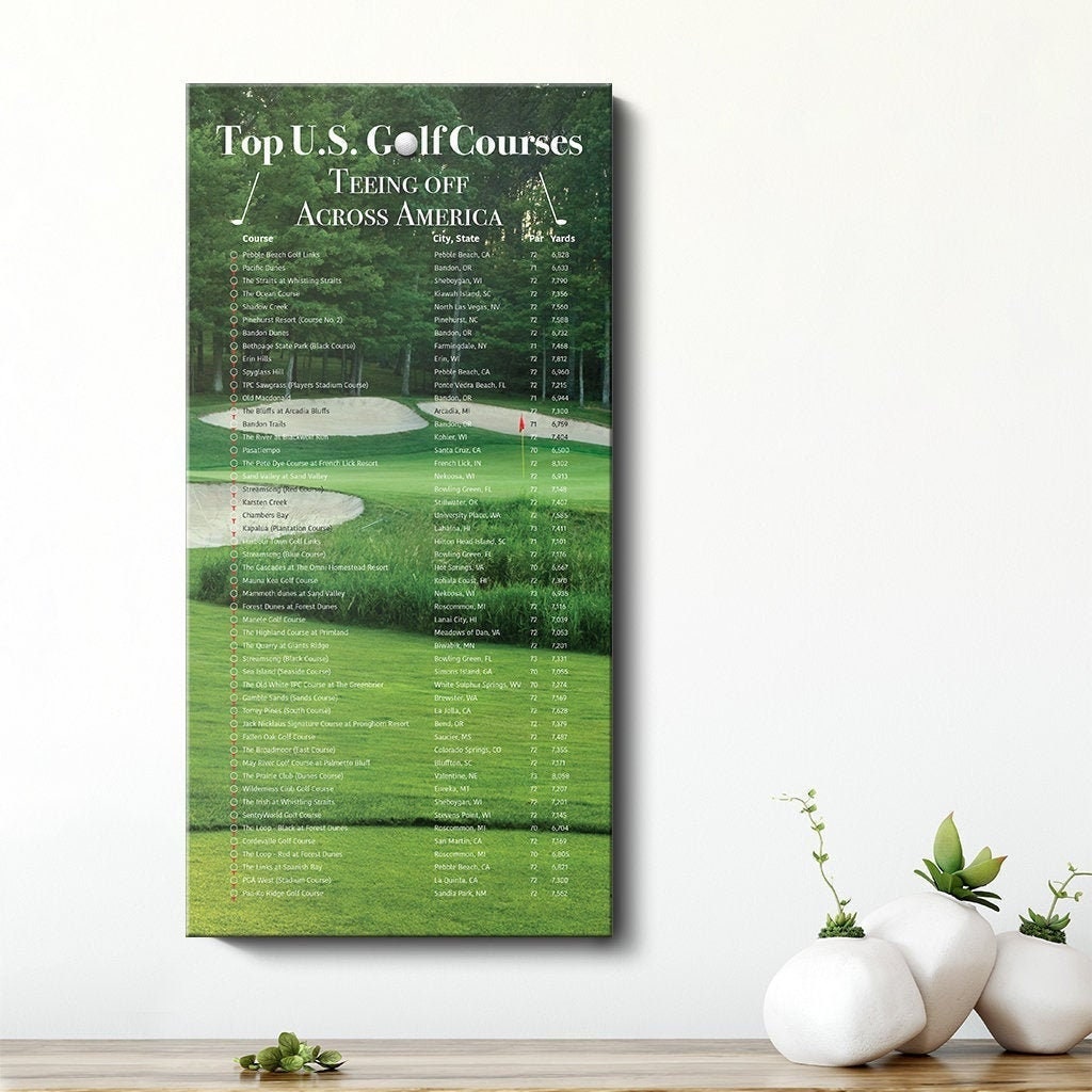 Golf Courses Bucket List Tracker Free Personalization Pin | Etsy