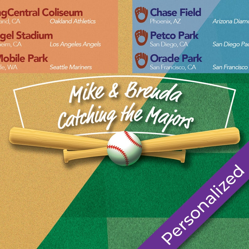 Baseball Ballparks Bucket List Tracker Free Personalization | Etsy