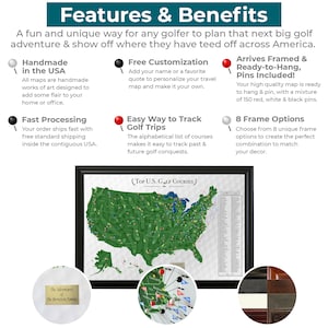 Personalized Golf Courses Tracking Map - Map of Top 200 Golf Courses in ...