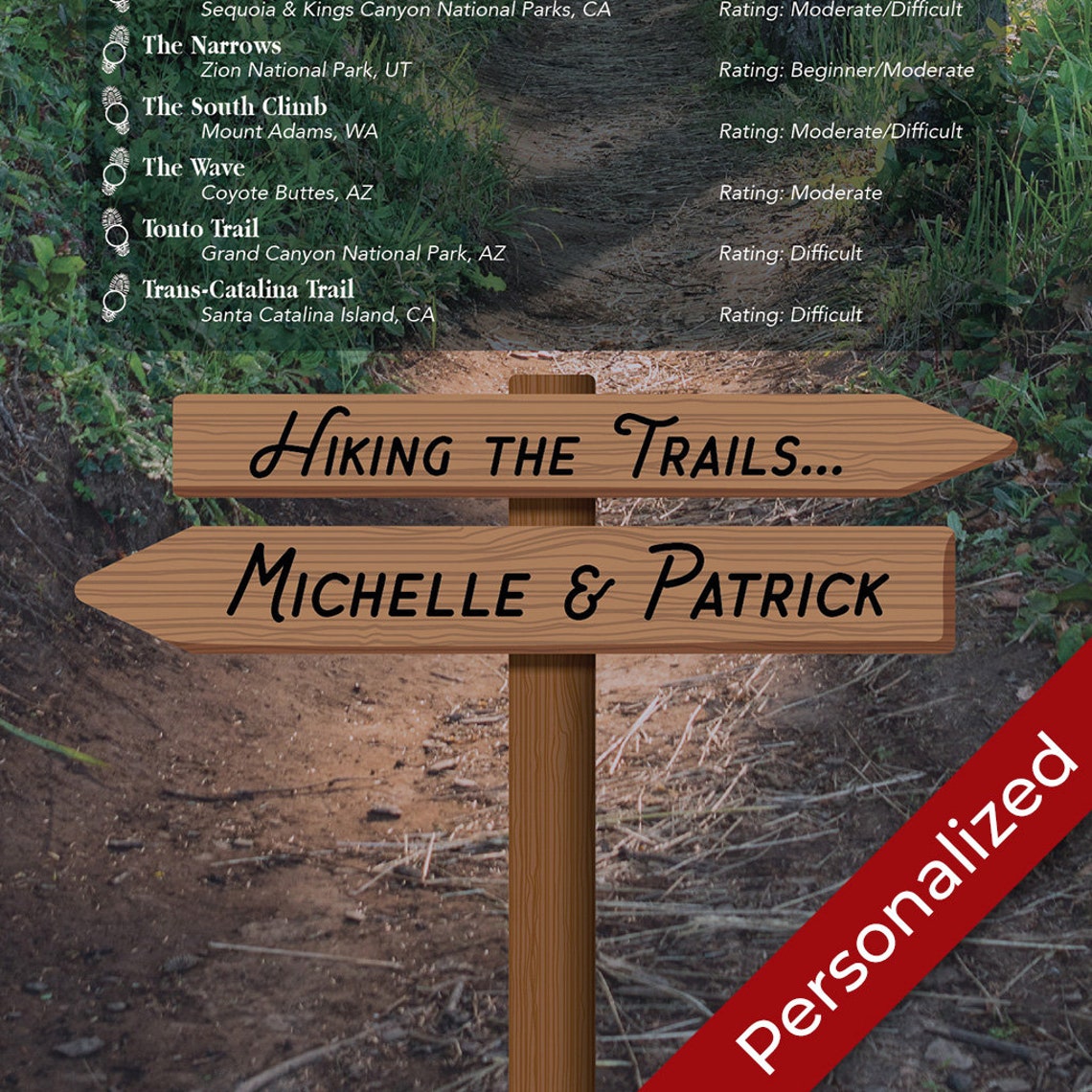 Hiking Trails Bucket List Tracker - Free Personalization! - Pin Your ...