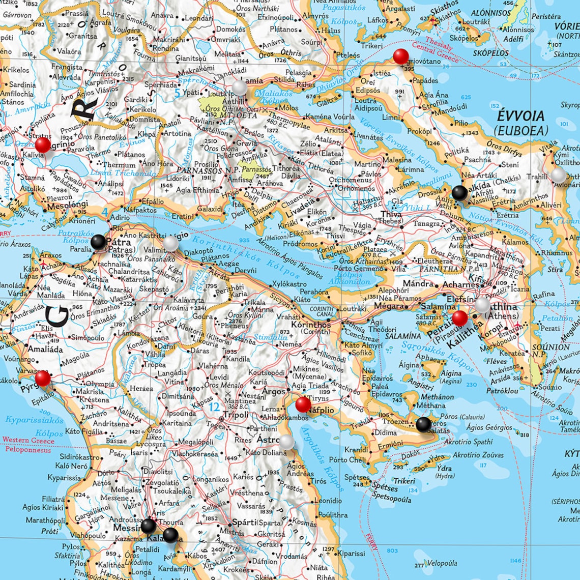 Personalized Classic Greece Push Pin Travel Map - 27"x33.75" - Greece ...