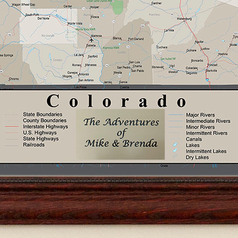Personalized Colorado Earth Toned Push Pin Travel Map With - Etsy