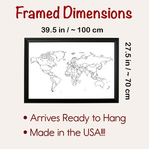 Personalized Classic World Push Pin Travel Map With Pins and - Etsy