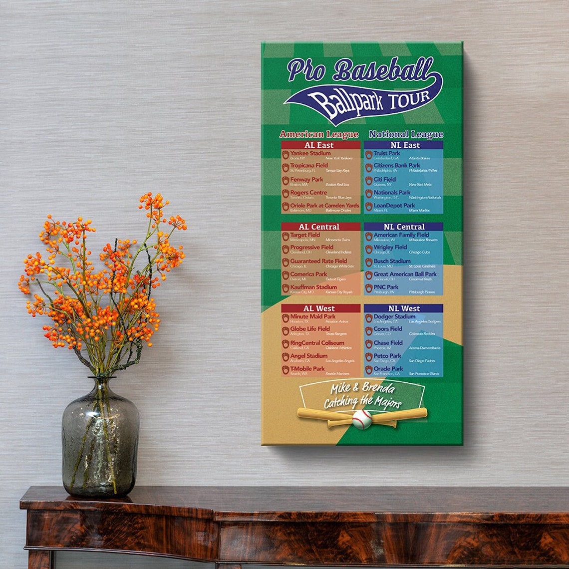 Baseball Ballparks Bucket List Tracker Free Personalization | Etsy